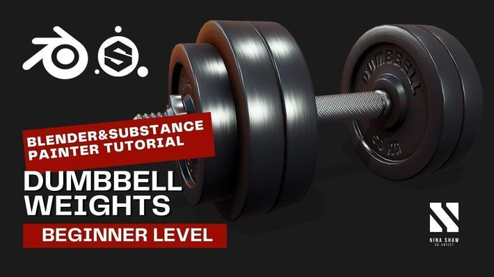 Game Asset Dumbbell Weights | Blender/SubstancePainter