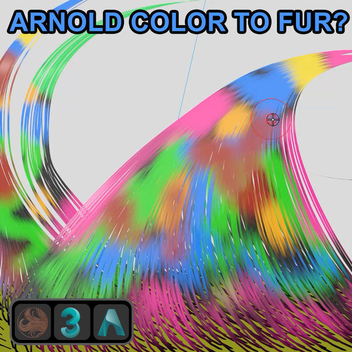 Learn How to Apply Color to Fur or Hair using Ornatrix/3ds Max/Arnold.