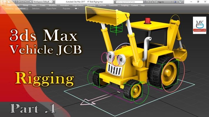 3ds Max Vehicle JCB Rigging tutorial | (Part 1) MKD Animator