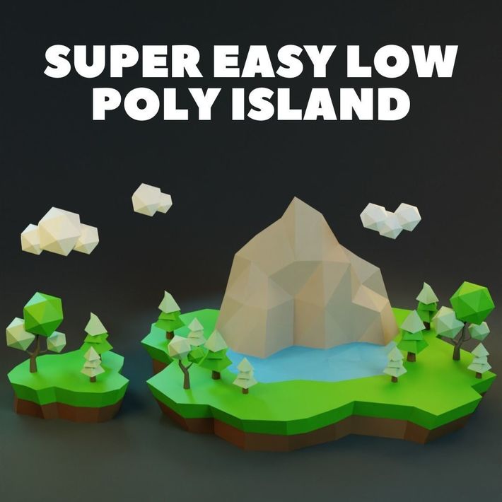 Super Easy Low Poly Island - 3D Modeling Process