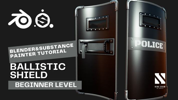 Game Asset Ballistic Shield | Blender/SubstancePainter