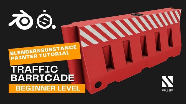 Game Asset Traffic Barricade | Blender/SubstancePainter
