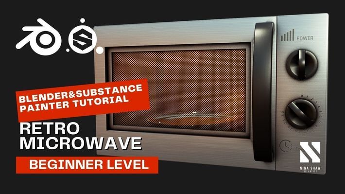 Game Asset Retro Microwave | Blender/SubstancePainter