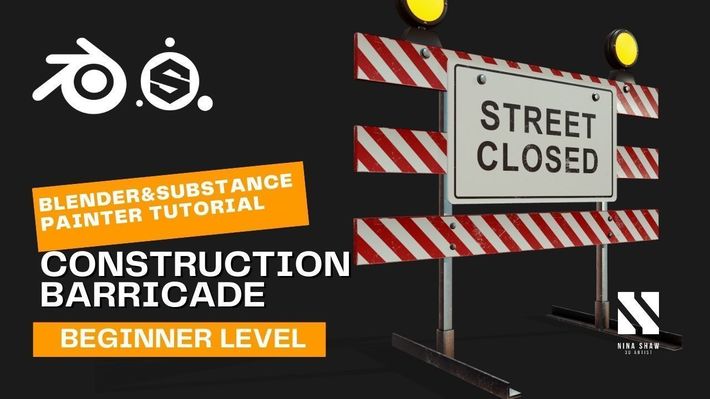 Game Asset Construction Barricade | Blender/SubstancePainter