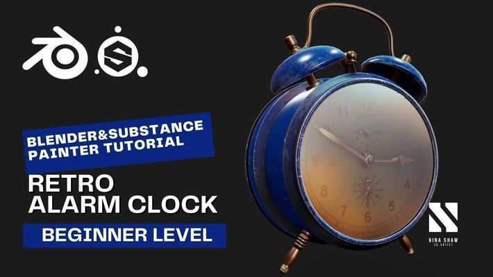 Game Asset Retro Alarm Clock | Blender/SubstancePainter