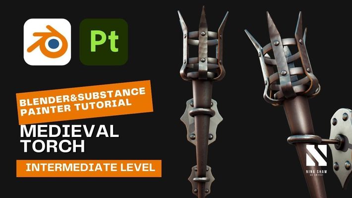 Medieval Torch | Blender/Substance Painter Tutorial