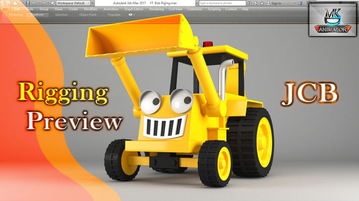 3ds Max Vehicle JCB Rigging Preview | 3d Animation