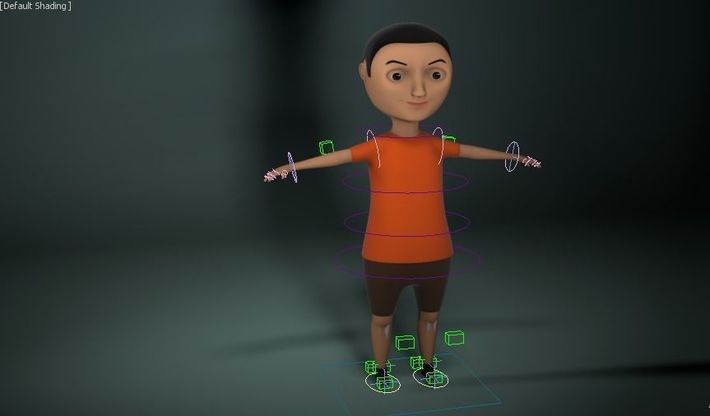 Cartoon Kid Rigging Preview - bone Rigging - 3d Animation