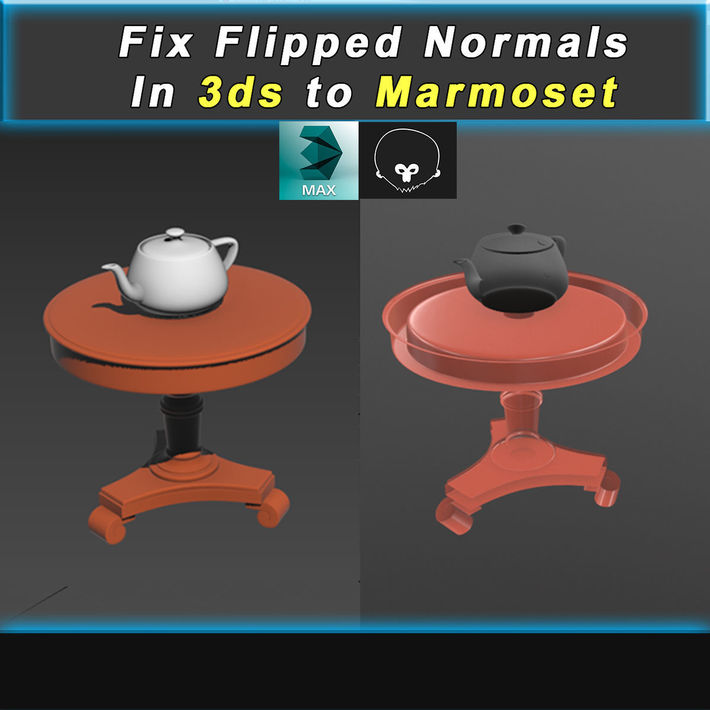 How to Fix Flip Normal 3ds max to Marmoset toolbag tutorial