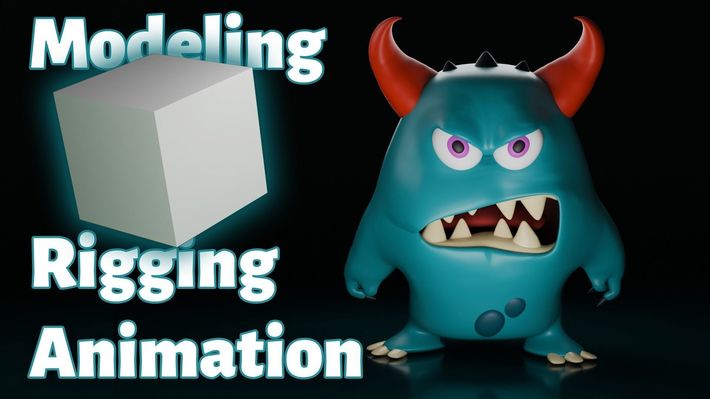 Monster Modeling Rigging and Animation in Blender - Time Lapse