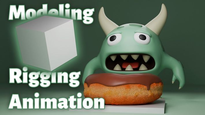 Monster 2 - Modeling & Rigging & Animation in Blender - Time Lapse