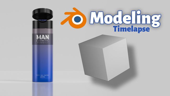 Shampoo Bottle Modeling in Blender - Time Lapse