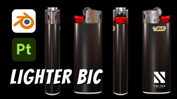 Lighter Bic | Blender/Substance Painter Tutorial