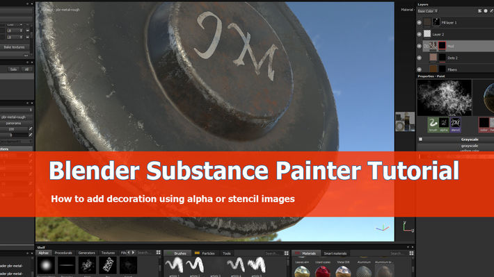 How to add alphas to Blender model with Substance Painter