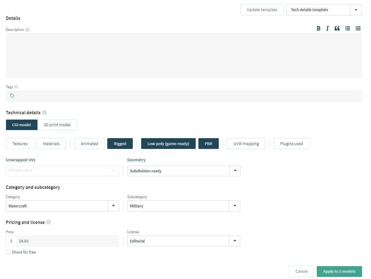 Save time by editing multiple drafts with our newest feature - Blog | CGTrader